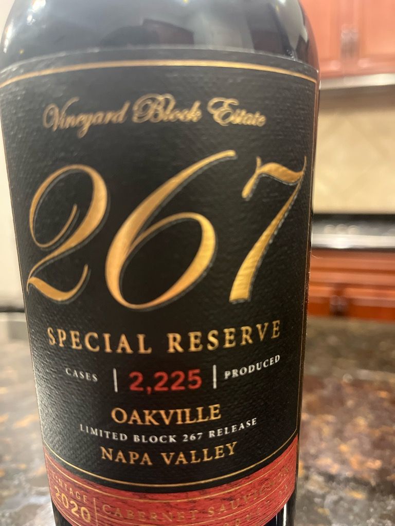 2020 Vineyard Block Estate Cabernet Sauvignon 267 Special Reserve, USA ...