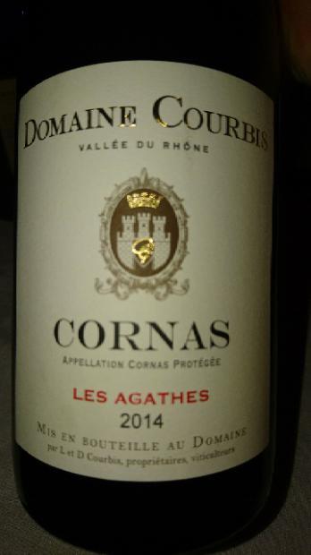 2014 Domaine Courbis Cornas Les Agathes, France, Rhône, Northern Rhône ...