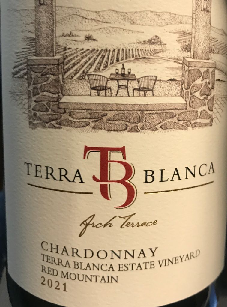 2021 Terra Blanca Chardonnay Arch Terrace Terra Blanca Estate Vineyard ...