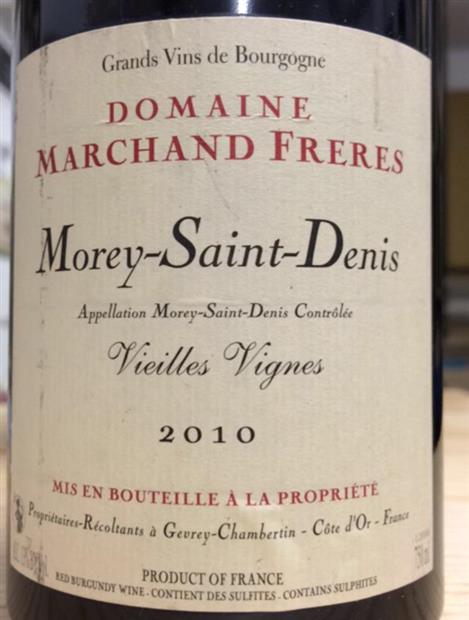 2002 Domaine Marchand Freres Morey St. Denis Vieilles Vignes, France ...