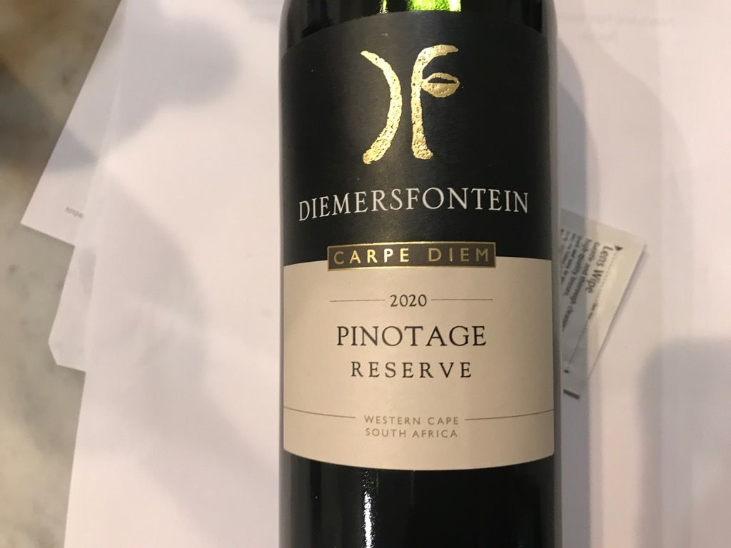 2020 Diemersfontein Pinotage Reserve Carpe Diem, South Africa, Coastal ...