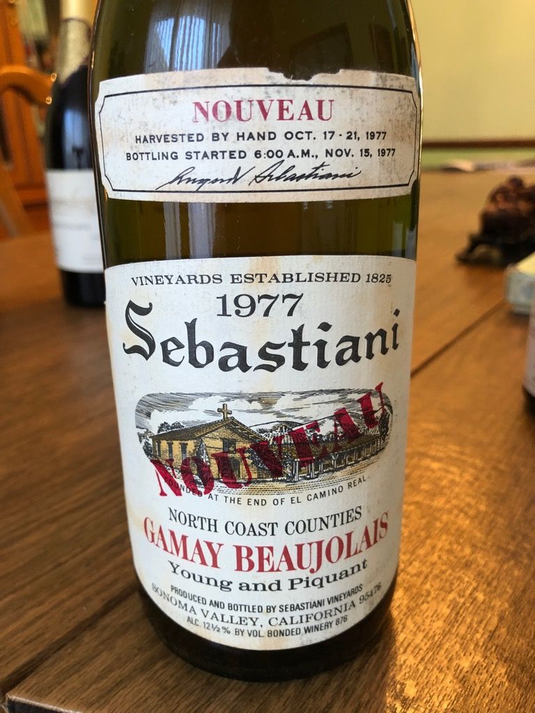 1978 Sebastiani Vineyards & Winery Gamay Beaujolais Nouveau, USA ...