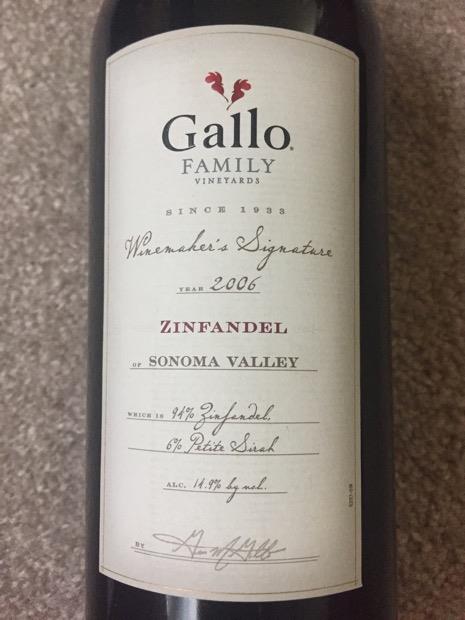 2006 Gallo Family Vineyards / Gallo of Sonoma Zinfandel Signature ...
