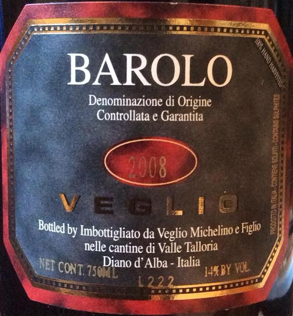 2008 Veglio Michelino e Figlio Barolo, Italy, Piedmont, Langhe, Barolo ...
