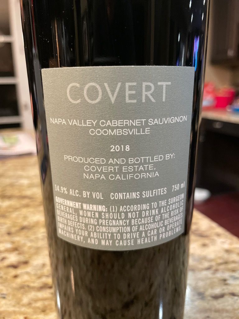 2018 Covert Estate Cabernet Sauvignon, USA, California, Napa Valley ...