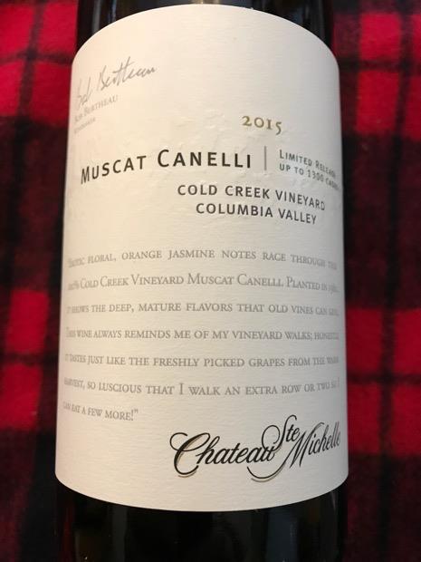 2015 Chateau Ste. Michelle Muscat Canelli, USA, Washington, Columbia ...