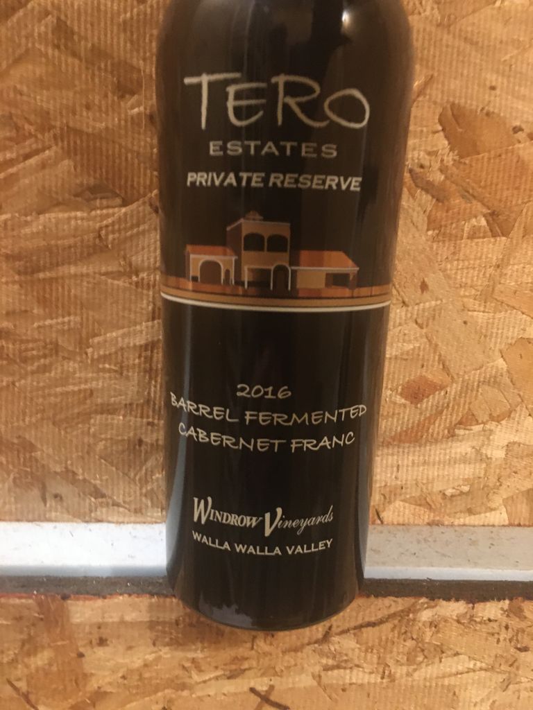 2016 Tero Estates Cabernet Franc Private Reserve Windrow Vineyard, USA ...