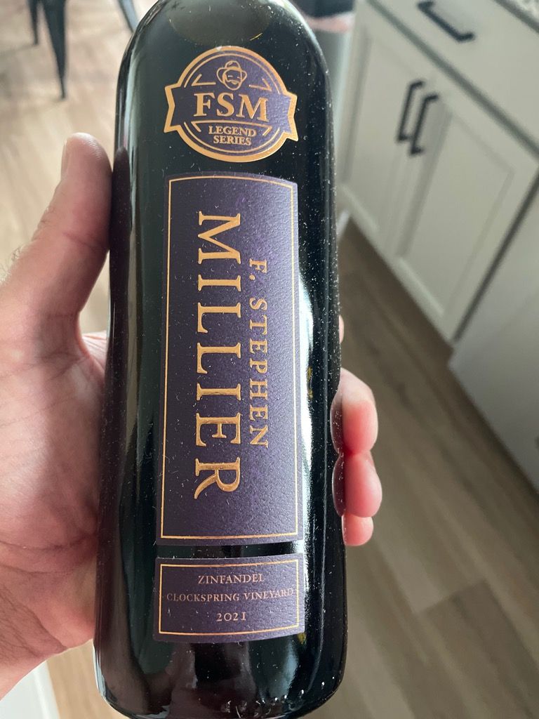 2021 F. Stephen Millier Zinfandel FSM Legend Series Clockspring ...