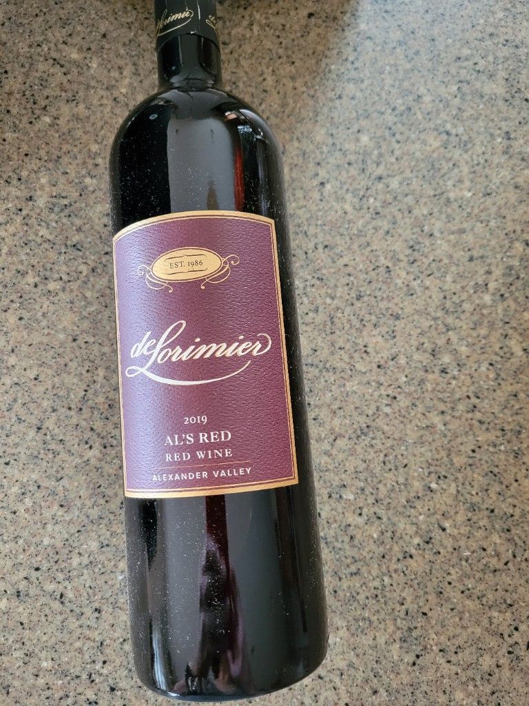 2019 deLorimier Al's Red Meritage, USA, California, Sonoma County ...
