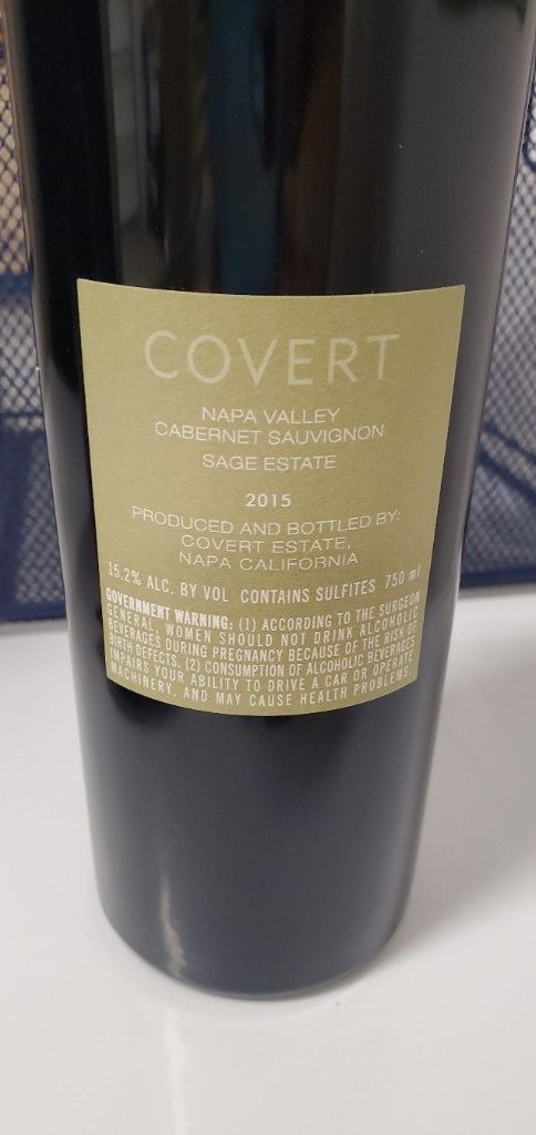 2016 Covert Estate Cabernet Sauvignon Sage Estate, USA, California ...