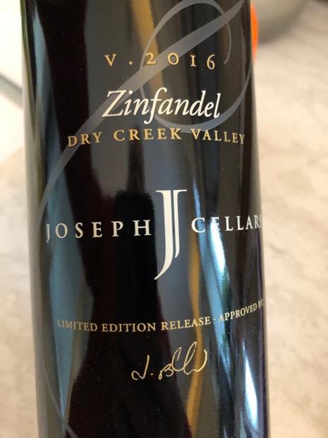 2016 Joseph Cellars Zinfandel, USA, California, Sonoma County, Dry ...
