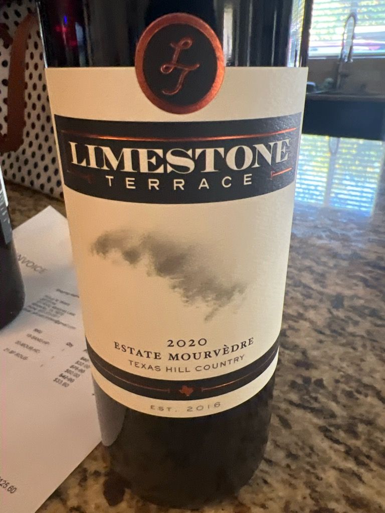 2020 Limestone Terrace Vineyard Mourvèdre, USA, Texas, Texas Hill ...