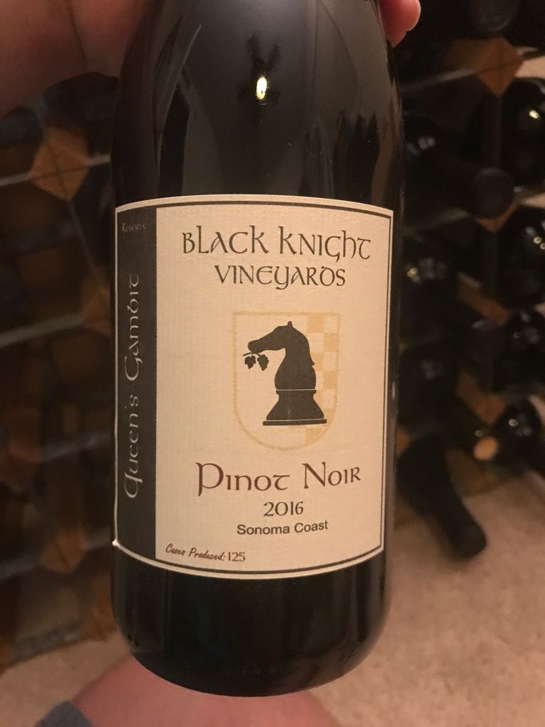2016 Black Knight Vineyards Pinot Noir Queen's Gambit, USA, California ...