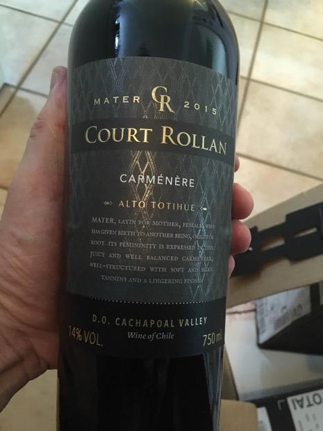 2015 Casas del Toqui Carménère Court Rollan Mater, Chile, Rapel Valley ...