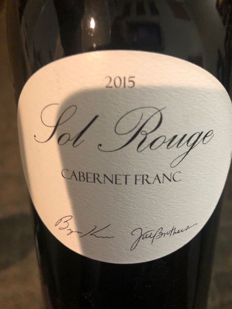 2015 Sol Rouge Cabernet Franc, USA, California, North Coast, Lake ...