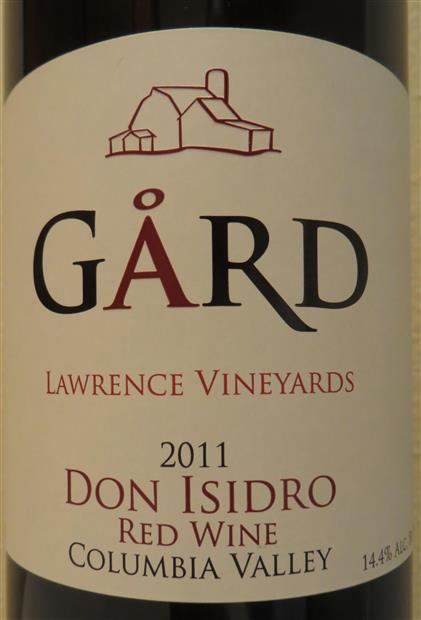 2011 Gård Vintners Don Isidro Lawrence Vineyards, USA, Washington ...