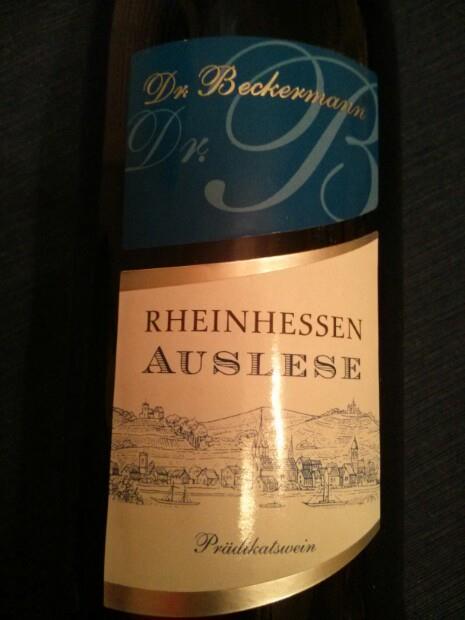 2013 Dr. Beckermann Riesling Auslese, Germany, Rheinhessen - CellarTracker