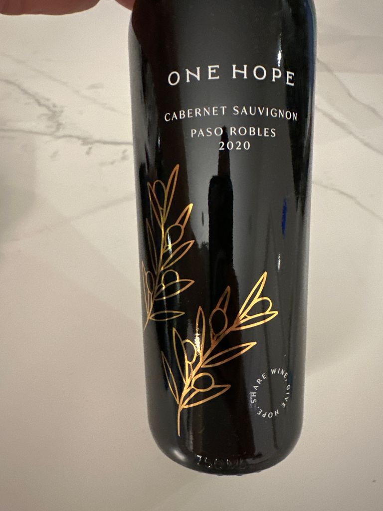 2020 One Hope Cabernet Sauvignon, USA, California, Central Coast, Paso ...