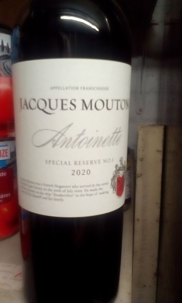 2020 Jacques Mouton Antoinette Special Reserve No. 1 Franshoek, South ...