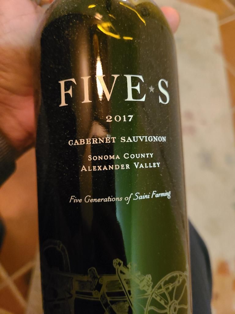 2017 Five S Cabernet Sauvignon, USA, California, Sonoma County ...