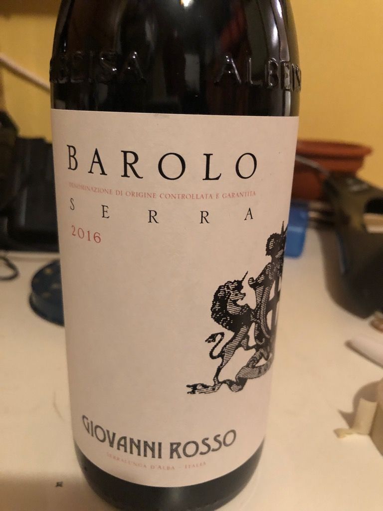 2016 Giovanni Rosso Barolo Serra, Italy, Piedmont, Langhe, Barolo ...