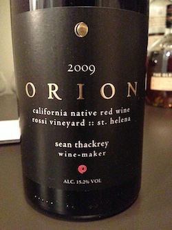 2009 Sean Thackrey Orion Rossi Vineyard, USA, California, Napa Valley ...