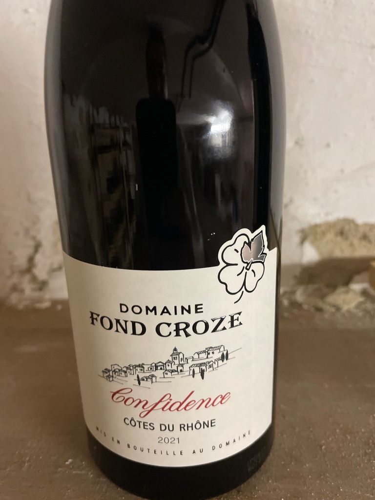 2021 Domaine Fond Croze Côtes du Rhône Cuvée Confidence, France, Rhône ...