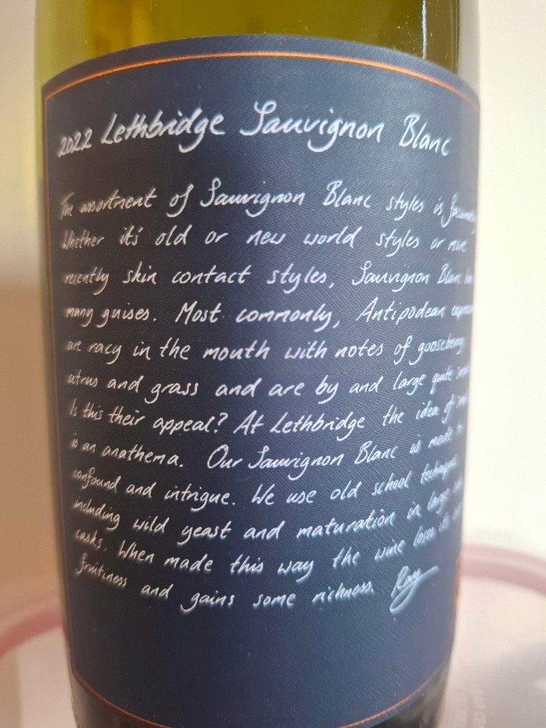 2019 Lethbridge Wines Sauvignon Blanc, Australia, Victoria, Strathbogie ...
