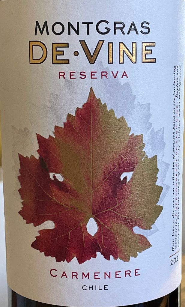 2021 MontGras Carménère De Vine Reserva, Chile, Central Valley ...