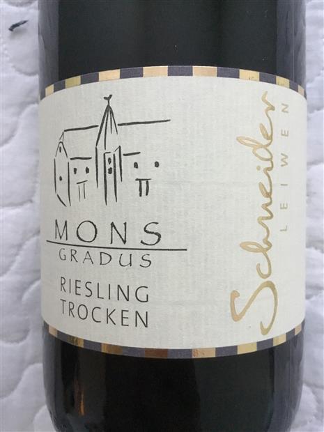 2018 Heinz Schneider Riesling Mons Gradus Trocken, Germany, Mosel Saar ...