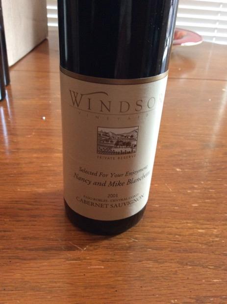 2001 Windsor Vineyards Cabernet Sauvignon California, USA, California ...