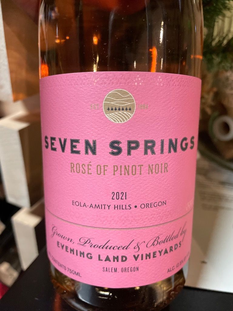 2021 Evening Land Vineyards Pinot Noir Rosé Wine Seven Springs Vineyard ...