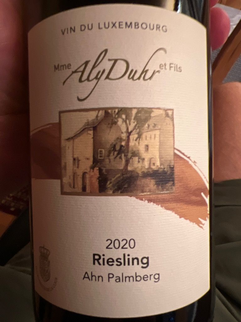 2021 Mme Aly Duhr & Fils Riesling Ahn Palmberg, Luxembourg, Moselle ...
