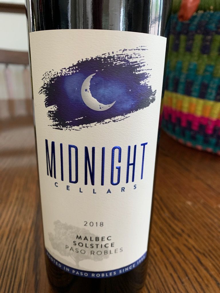 2018 Midnight Cellars Malbec Solstice, USA, California, Central Coast ...