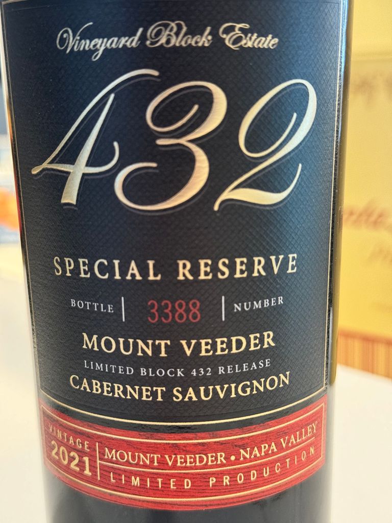 2021 Vineyard Block Estate Cabernet Sauvignon Block 432 Special Release ...