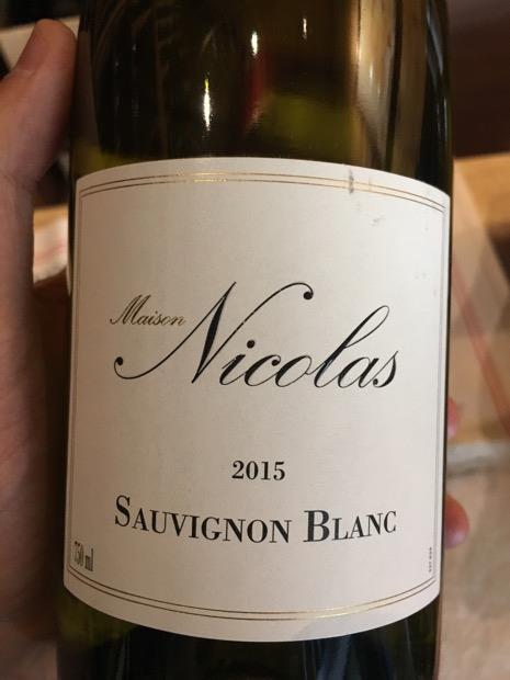 2015 Nicolas Sauvignon Blanc Côtes de Gascogne, France, Southwest ...