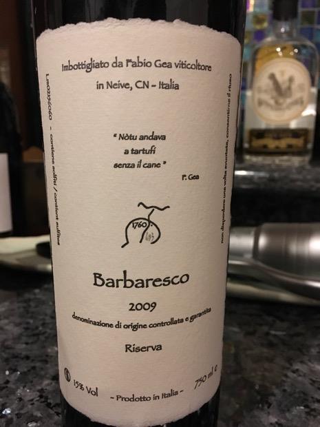 2009 Fabio Gea Barbaresco Riserva, Italy, Piedmont, Langhe, Barbaresco ...