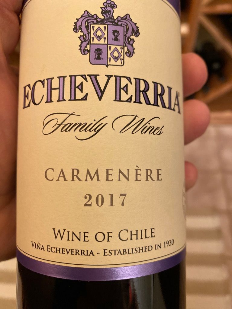 2018 Echeverría Carménère Gran Reserva, Chile, Curico Valley ...