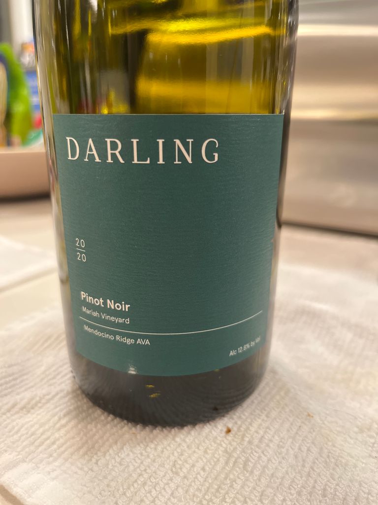 2020 Darling Family Wines Pinot Noir Mariah Vineyard, USA, California ...