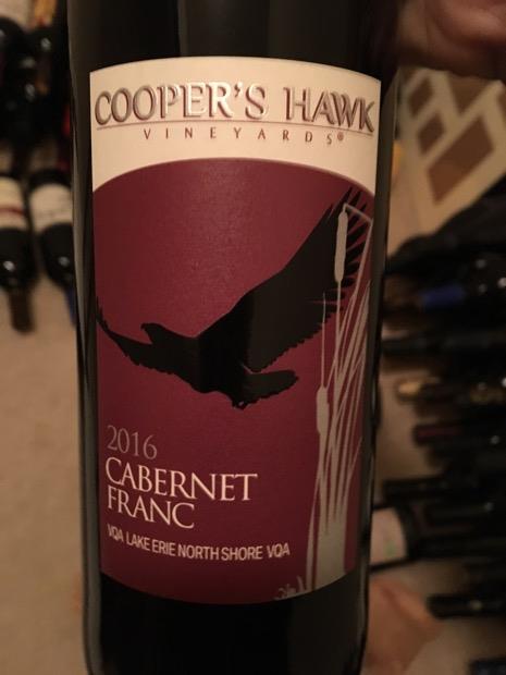 2021 Cooper's Hawk Vineyards Cabernet Franc, Canada, Ontario, Lake Erie ...