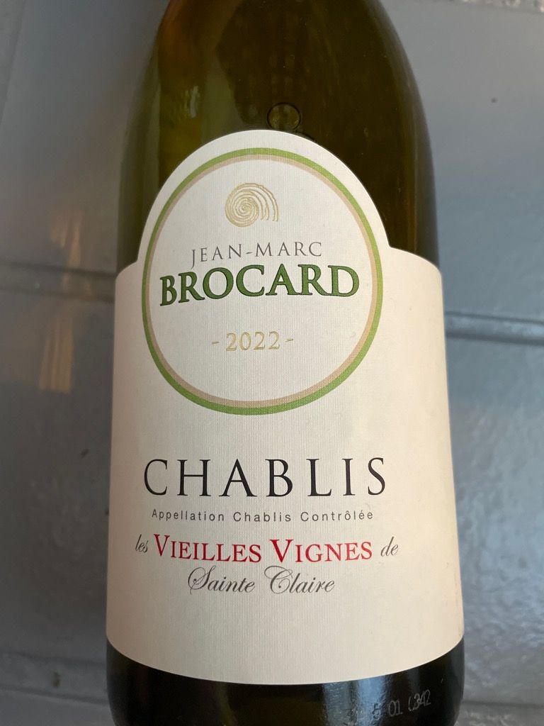 2022 Jean-Marc Brocard Chablis Vieilles Vignes de Sainte Claire, France ...