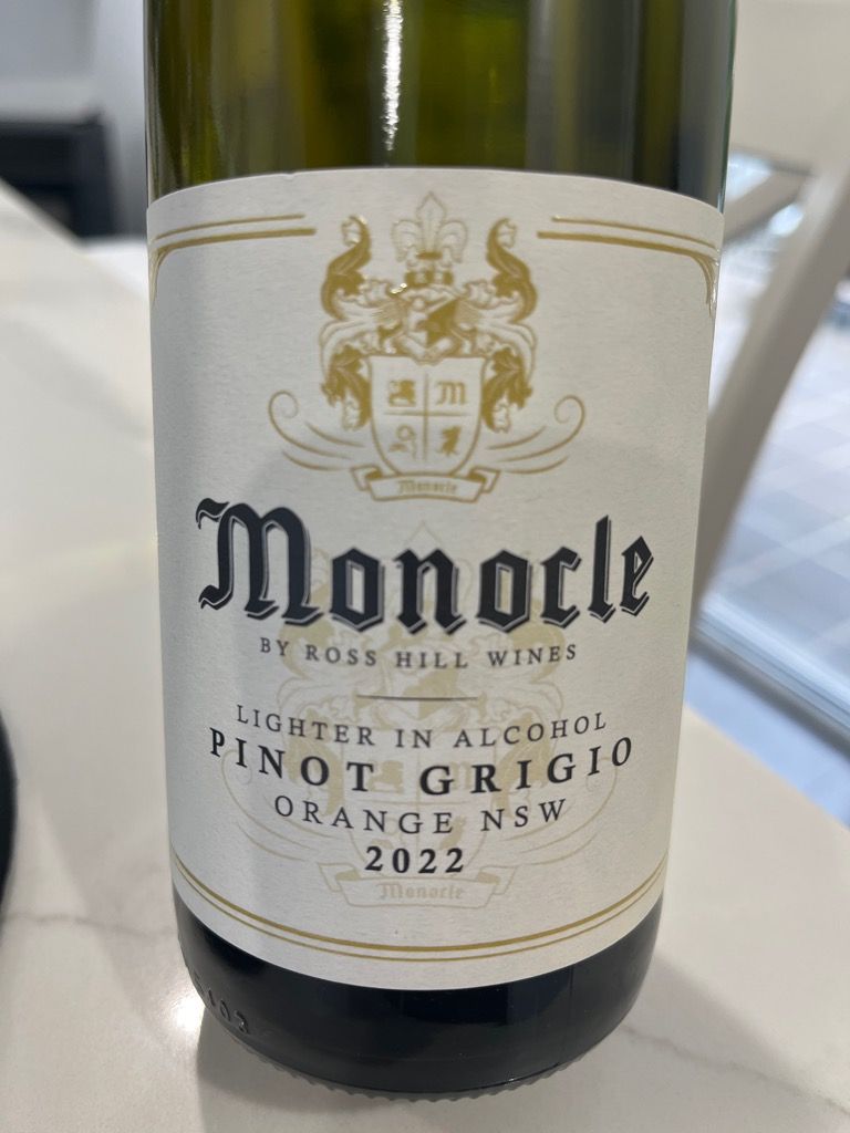 2022 Ross Hill Pinot Grigio Monocle, Australia, New South Wales ...