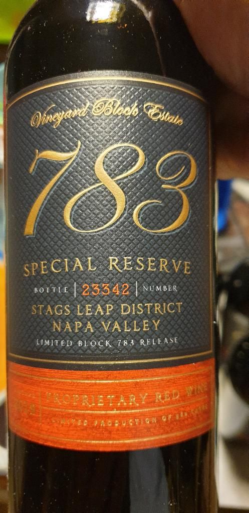 2019 Vineyard Block Estate 783 Special Reserve, USA, California, Napa ...