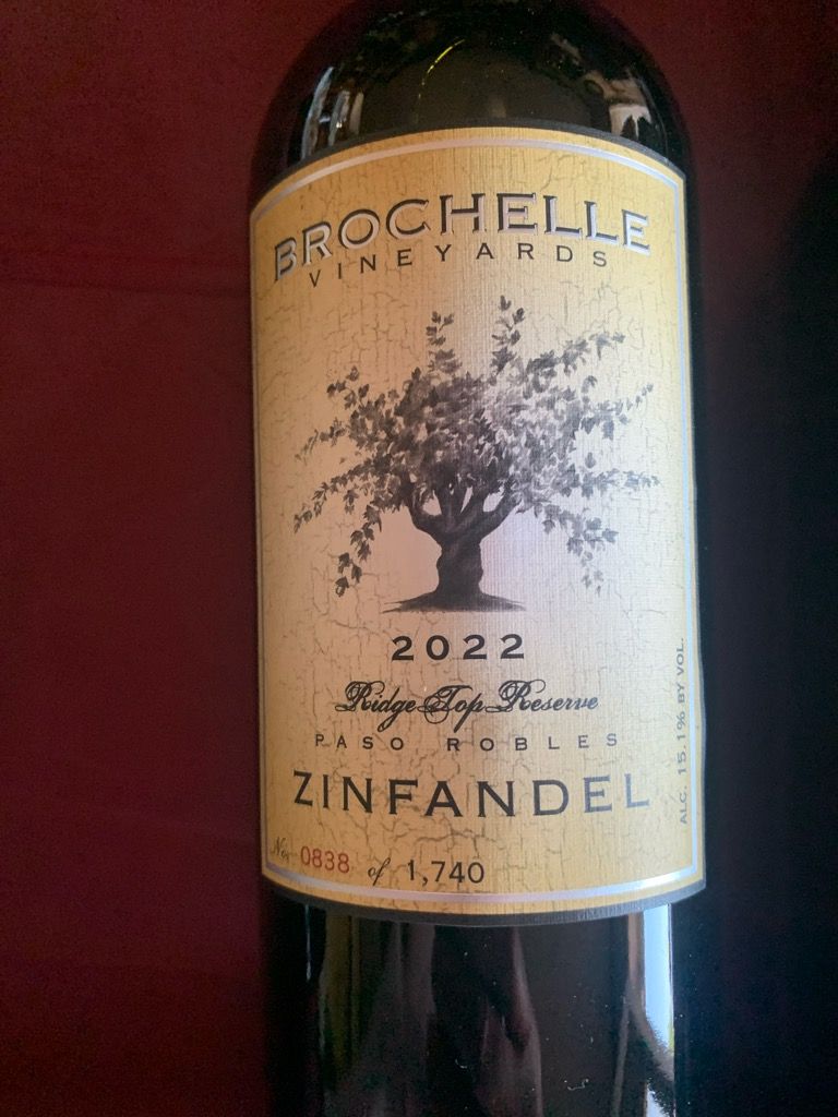 2022 Brochelle Vineyards Zinfandel "Ridge Top Reserve", USA, California ...