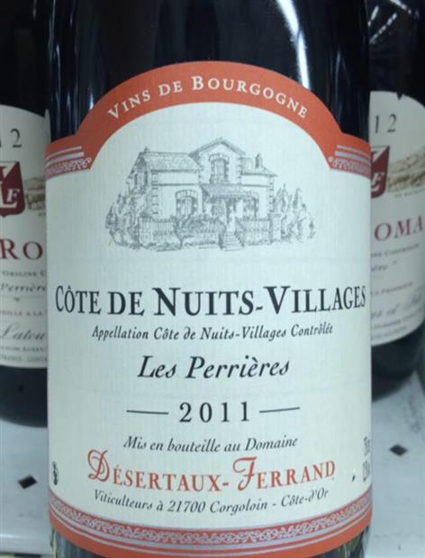 2011 Domaine Désertaux-Ferrand Côte de Nuits Villages Les Perrières ...
