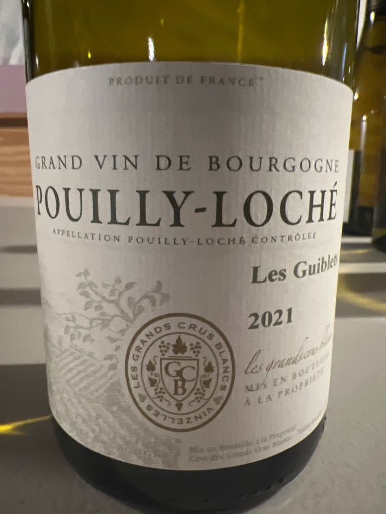 2021 Cave Des Grands Crus Blancs Pouilly Loché Les Guiblets France