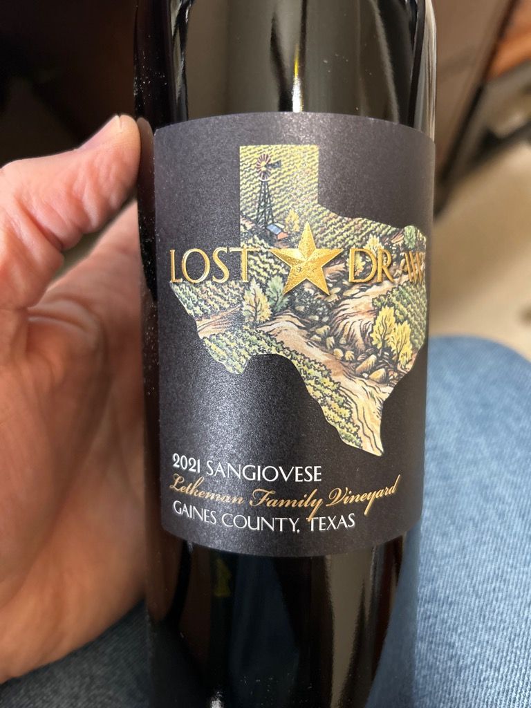 2021 Lost Draw Cellars Sangiovese Letkeman Vineyard, USA, Texas ...