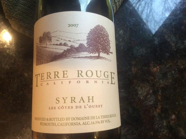 2007 Domaine de la Terre Rouge Syrah Les Cotes de l'Ouest, USA ...