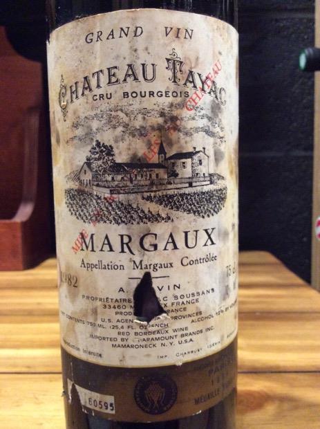 1982 Château Tayac Margaux, France, Bordeaux, Médoc, Margaux ...