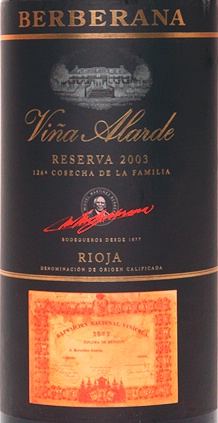 2003 Berberana Rioja Reserva Viña Alarde, Spain, La Rioja, Rioja ...